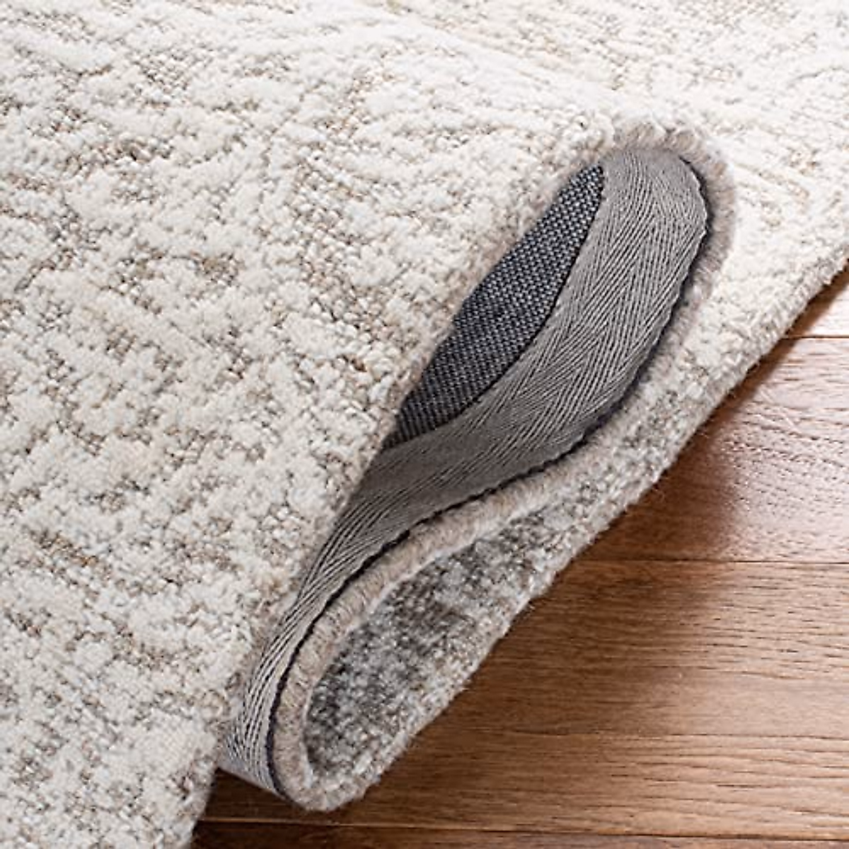 SAFAVIEH Metro Collection Area Rug - 9' x 12', Natural & Ivory, Handmade Wool, Ideal for High Traffic Areas in Living Room, Bedroom (MET998A)