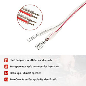 RED WOLF Door Speaker Wiring Harness Adapter Select for VW Volkswagen 1999-2019 Golf/Beetle/Passat, 1999-2016 Jetta Aftermarket Car Door Speaker Wire Cable Plug 4 PCS