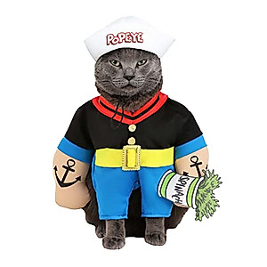 Popeye Dog Costume, Multicolor, Medium