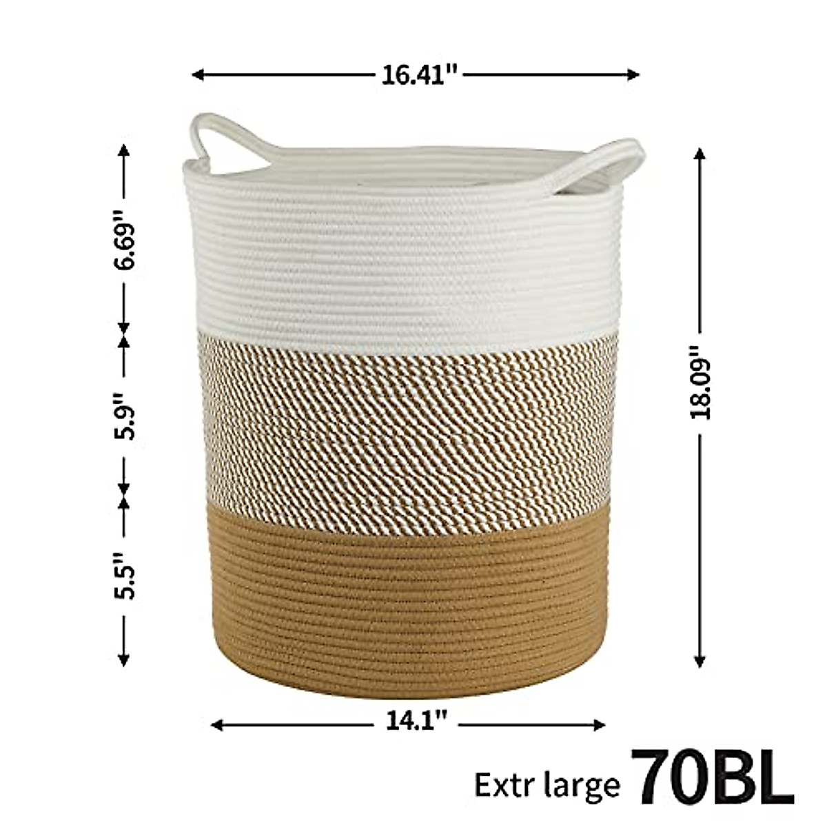 ZLG Cotton Rope Basket 14.15x18.1x15.94Inch Baby Laundry Basket Toy Storage Basket large baskets for blankets