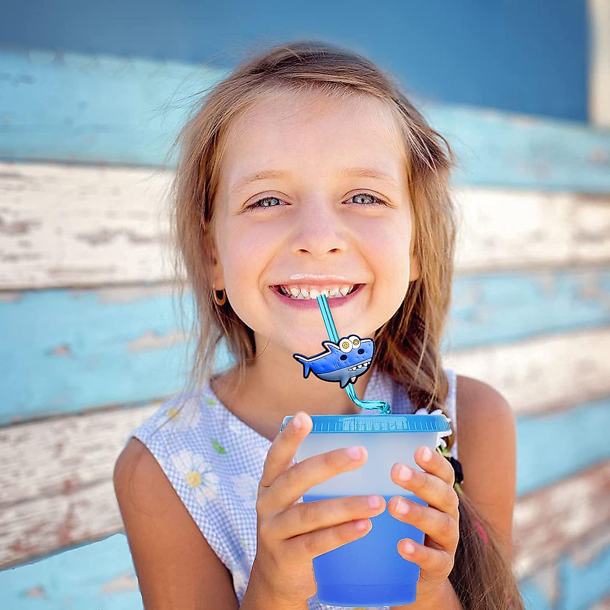 24 Under the Sea Party Favors Sea Creature Animal Drinking Straws Goodie Gifts for Kids Ocean Birthday Party Supplies, Under the Sea Party Supplies with 2 PCS Cleaning Brushes