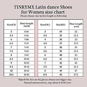 TINRYMX Women Ballroom Practice Shoes Standard Modern Teaching Professional Performance Latin Salsa Dance Shoes,US 5.5