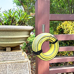 304 Stainless Steel Garden Hose Holder Hanger, EFFIET Heavy Duty Bird Feeder Stand Wall Mounted Hose Reel Rack Bracket Deco Hose Storage Hook, Holds 125-Feet of 5/8-Inch Hosepipe, extension cords