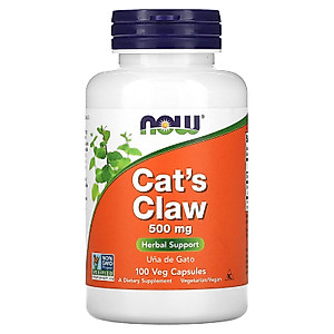 NOW Supplements, Cat's Claw 500 mg, Non-GMO Project Verified, Herbal Supplement, 100 Veg Capsules