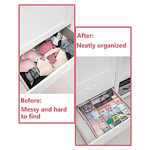 MYTHAUS 12 Pack Drawer Organizers for Clothing - Foldable Collapsible Fabric Closet Organizer and Storage Dresser Drawer Divider, Storage Box for Underwear, Socks, Bra, Ties, Pink
