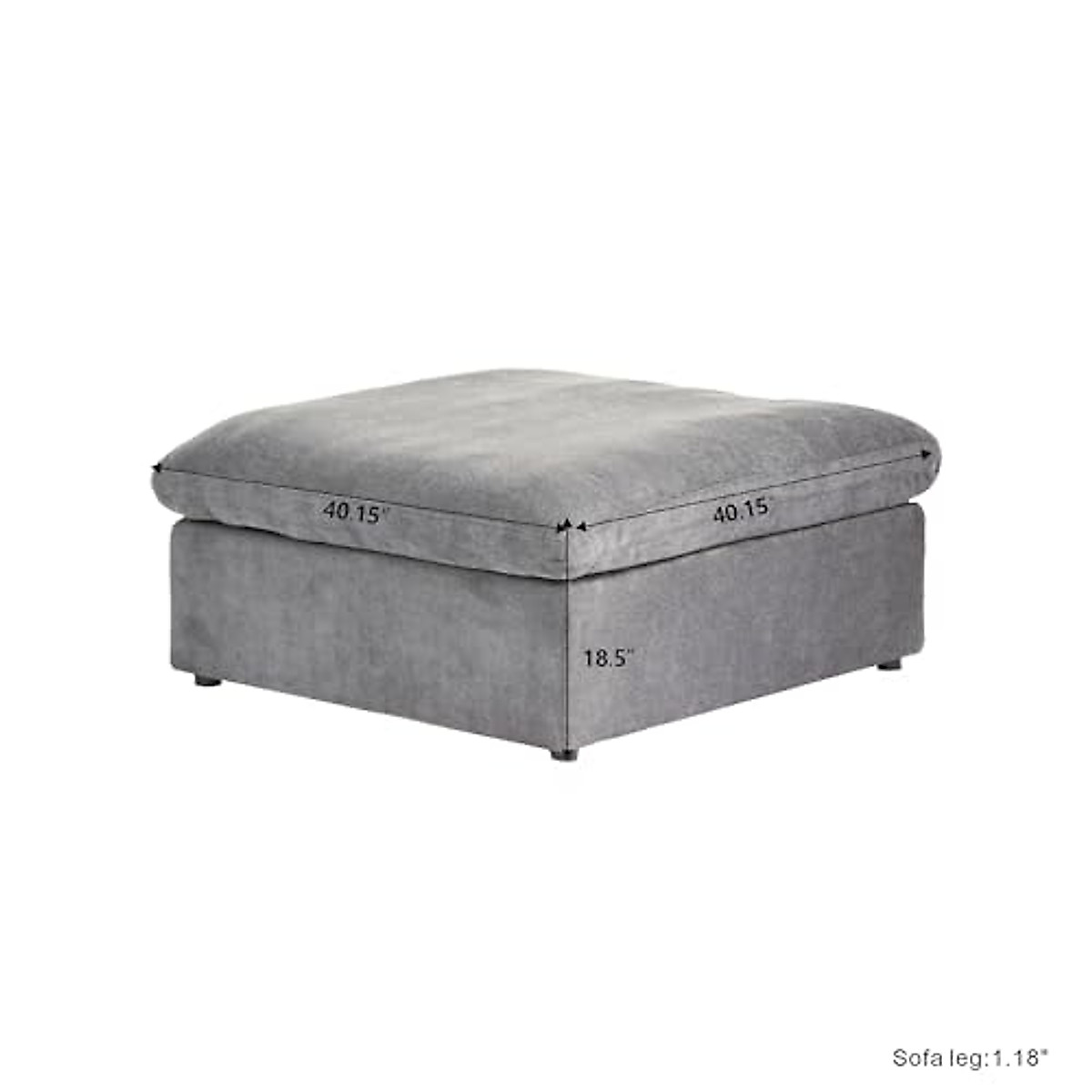 Sdorens Convertible Modular Sectional Sofa, Ottoman Seat Cube, Customizable Modular Sectional Sofa for Living Room Office Apartment, Gray