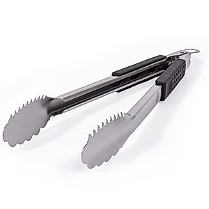 Grill Tongs Extra Long 16-inch Heavy Duty for BBQ and Grilling | Extra Long Stainless Steel Grilling Tongs for Outdoor Grill and Kitchen Cooking | Long Metal Tongs with Safety Hand Grips