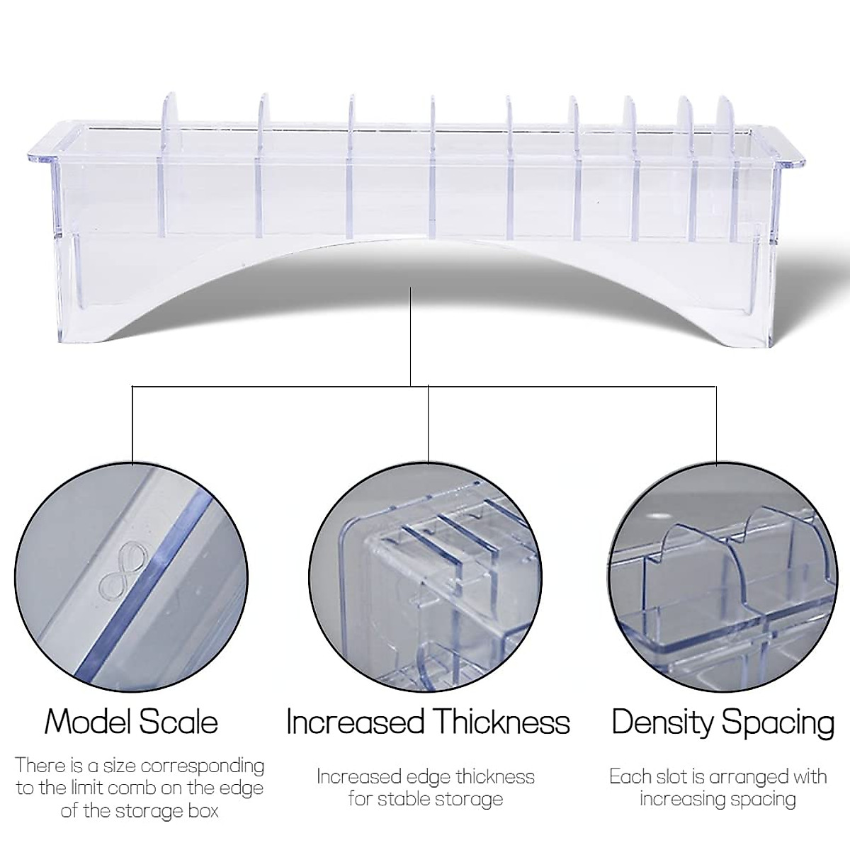 Clipper Holder,Limit Comb Storage Box Hair Clipper Positioning Caliper Comb Organizer Case,Clipper Guard Box for Hair Clipper Limit Comb Guide Attachment (02)