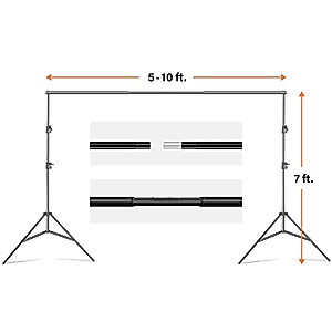 Julius Studio 10 Feet Wide Photography Photo Muslin Background Support Stand Backdrop Crossbar Kit, Backdrop Support Stand with Carry Bag, JSAG576