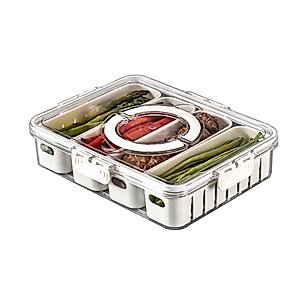 RUDINO,Fridge Organizer,Fridge Storage,Fridge Organizers And Storage Clear,Fridge Organization,Fridge Storage Containers,Stackable With Lid For Fruit,Refrigerator Tissue,Vegetables,Food And Beverages.