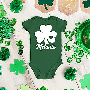 Ugly Christmas Sweater Personalized St. Patrick's Day Green Baby Short Sleeve Onesie w/Name