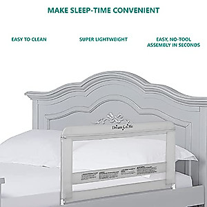 Dream On Me Lilibet Mesh Safety Bed Rail in Grey for Twin, Full and Queen Size Bed, Bed Rail for Toddler
