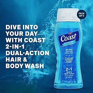 Coast Hair and Body Wash, Classic Scent, 18 Fl Oz Bottle
