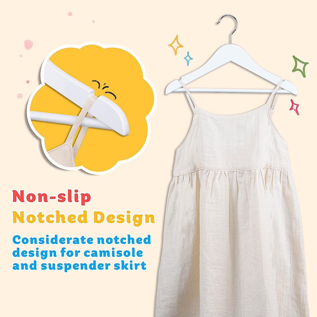 ELONG HOME Kids Hangers, 20 Pack White Baby Hangers for Closet, Premium Children's Clothes Hangers with 360° Swivel Hook