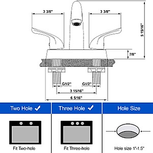 2 Handle Bathroom Sink Faucet, with Pop up Drain & Supply Lines, 4 Inch Centerset Faucet for Lavatory Bathroom Sink, Professional Modern Vessel Deck Mount Vanity rv Faucet, Matte Black