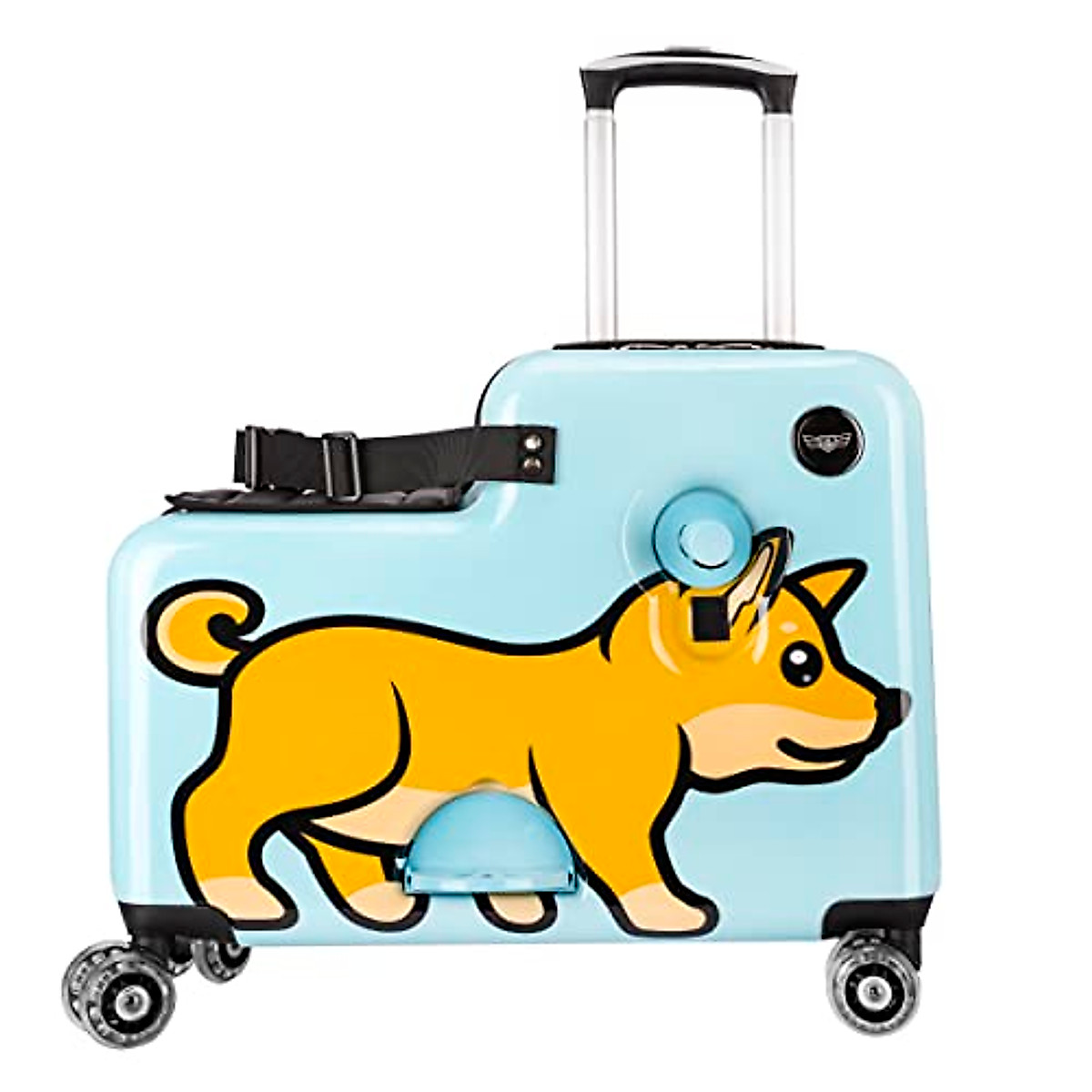 Younglingz Lil Flyer 20" kid ride on suitcase child stroller spinner luggage (Dog)