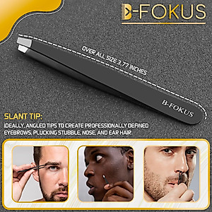 5" Professional Hair Scissors for Mustache & Beard, German Stainless Steel All-Purpose Hair Cutting Scissors for Men’s Grooming, Includes Pouch, Tweezers, Beard Comb, and Mustache Comb