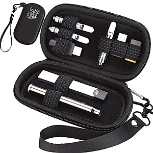 HUIZHU Hard Shell EVA Pouch double Zipper case for Storing Pen battery,non-slip and elastic bands for holding battery and USB charger tidy (Black)