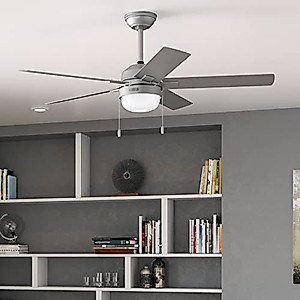 Hunter Fan Company 51467 Zeal Ceiling Fan, 52, Matte Silver