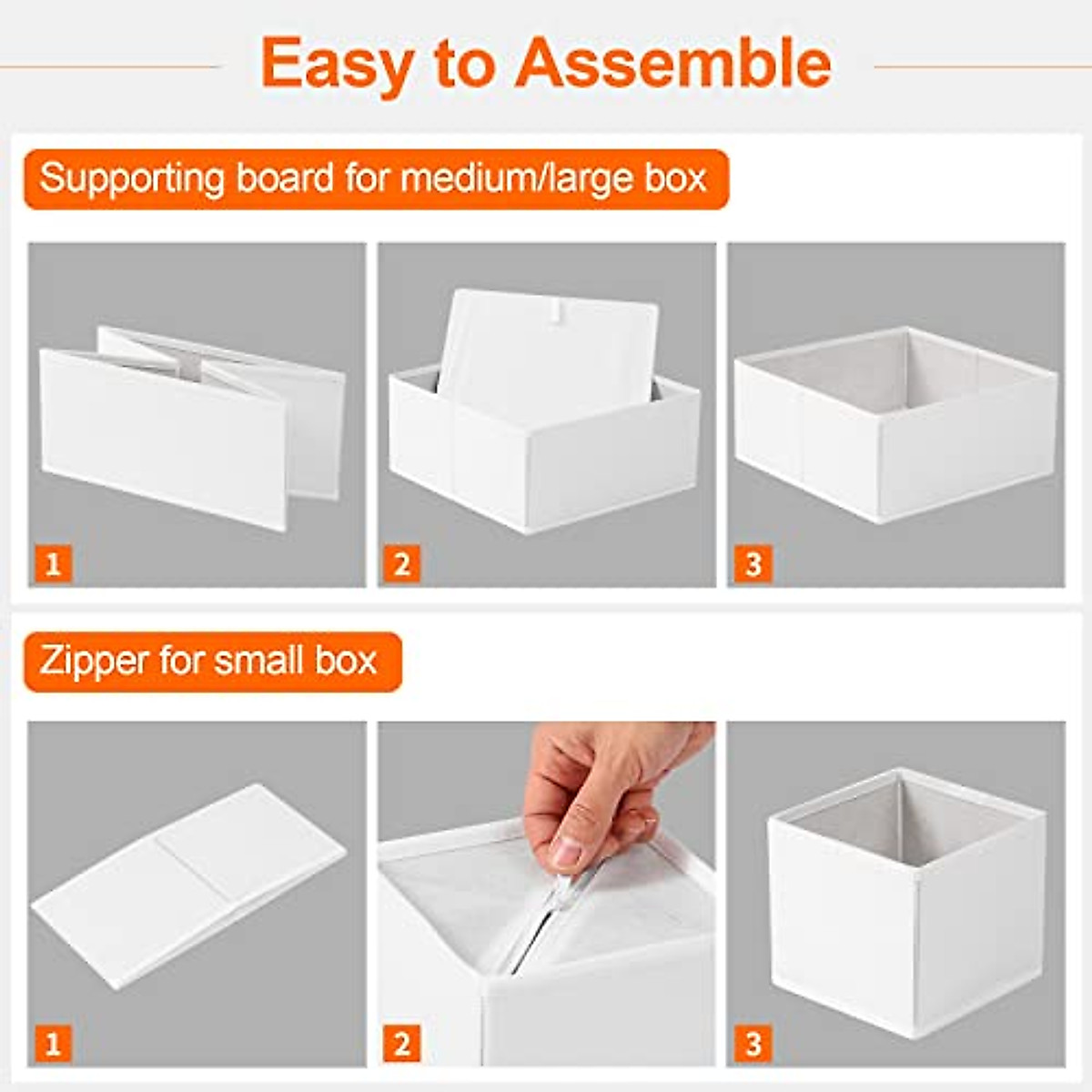 Stero 12 Pack Drawer Organizers for Clothing, Dresser Drawer Organizer Clothes, Fabric Foldable Closet Organizers and Storage Basket Bins for Clothes, Underwear, Bras, Socks (White)