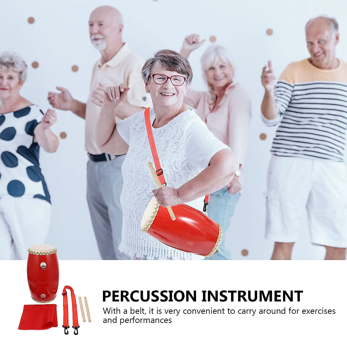 1 Set Portable Waist Drum Hand Drum for Celebration Performance Kids Drum Set