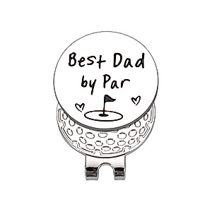 Fathers Day Present for Husband from Wife Gag Gifts for Dad from Daughter Best Dad by Par Golf Ball Marker New Daddy Birthday Gifts for First Time Dad to Be Valentines Day Christmas Magnetic Hat Clip