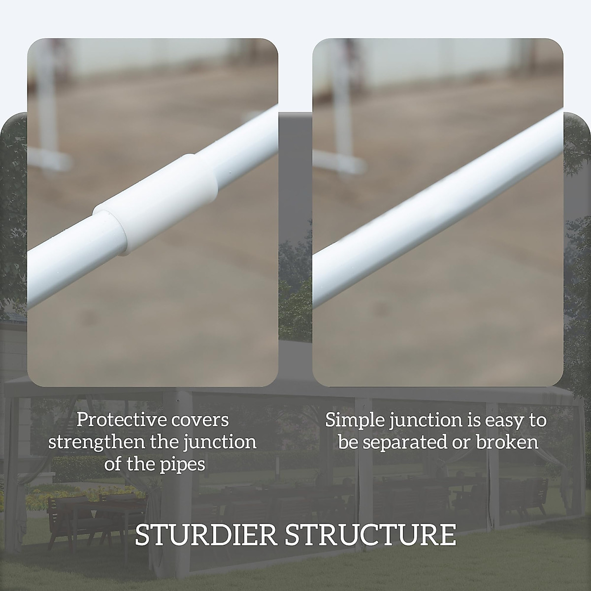 Outsunny 10' x 28' Party Tent Canopy, Outdoor Event Shelter Gazebo with 8 Removable Mesh Sidewalls, Zipper Doors, Steel Frame, White