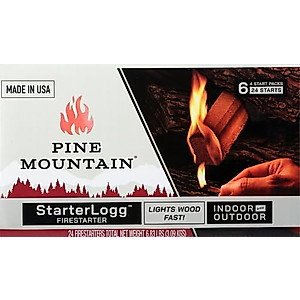 Pine Mountain StarterLogg Select-A-Size Firestarting Blocks, 24 Starts Firestarter Wood Fire Log for Campfire, Fireplace, Wood Stove, Fire Pit, Indoor & Outdoor Use, Red