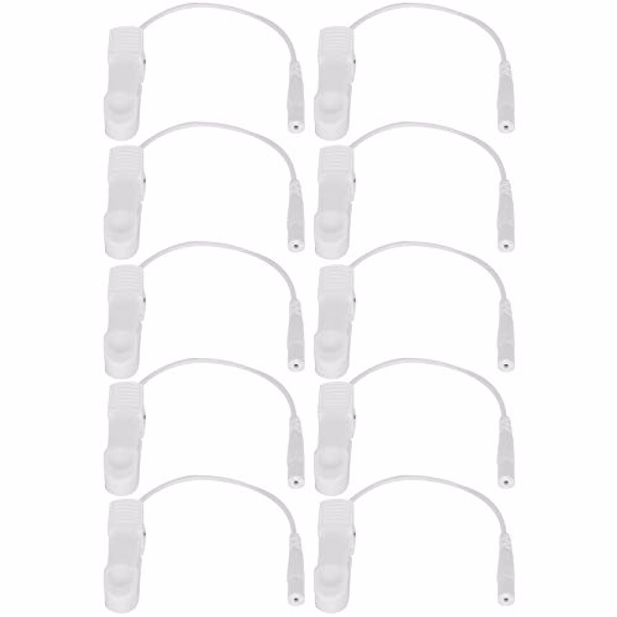 Electrode Cable, ANGGREK 10 Pcs 2.0 Mm Ear Clip Electrode Cable Connection Cable for Digital Tens Massage Machine