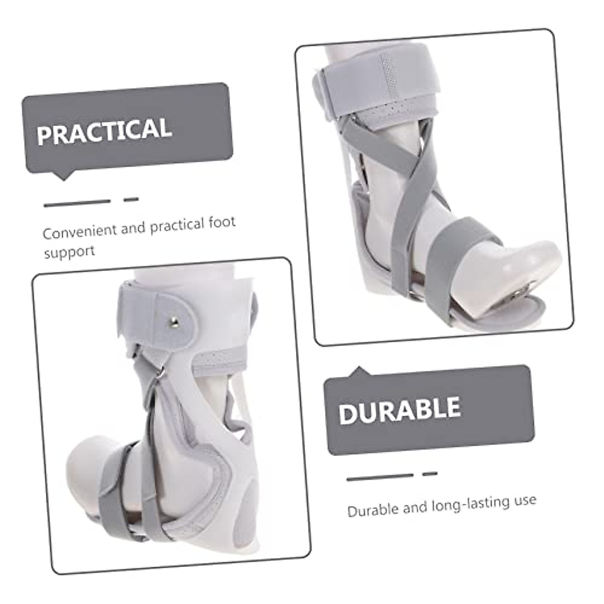 LALAFINA Foot Valgus Immobilizer Leg Brace Ankle Pain Support Moldable Night Splint White Orthotics for Plantar Fasciitis Lightweight Drop Foot Brace Foot Support Home Drop Foot Brace