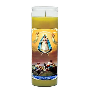 Our Lady of Charity Yellow Candle/Vela Amarilla Virgen de la Caridad del Cobre 8" Represents Hope and Salvation Religious Candle, Ritual Candle, (Pack of 1)…