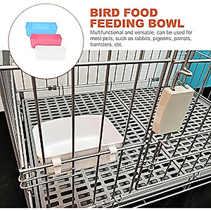 POPETPOP 3pcs Bird Feeding Dish Cups Parrot Food Feeder Bowl Water Feeding Plate Bird Cage Accessories for Parakeet African Greys Conure Cockatiels Lovebird Budgie Chinchi