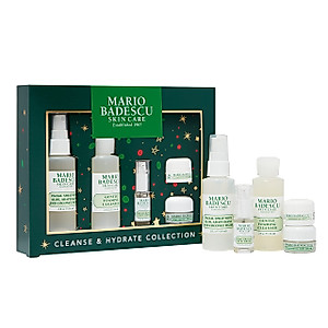 Mario Badescu Cleanse & Hydrate 5 Piece Kit, Skincare Gift Set With Coconut Facial Spray, Gentle Foaming Cleanser, Hyaluronic Dew Drops, Hyaluronic Dew Cream & Caffeine Eye Cream