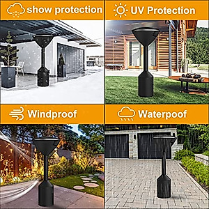 BLIKA Standup Patio Heater Cover,600D Heavy Duty Waterproof Heater Cover for Outdoor Heater-34"x18.5"x95",Black