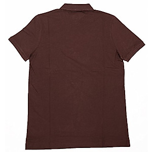 Gucci Mens Polo Shirt Brown with Diamante Print and Front Stripe Signature (XL)