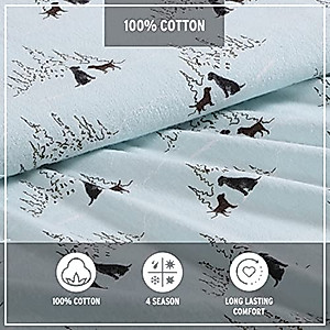 Eddie Bauer - Queen Sheets, Cotton Flannel Bedding Set, Brushed For Extra Softness, Cozy Home Decor (Dog Friends, Queen)