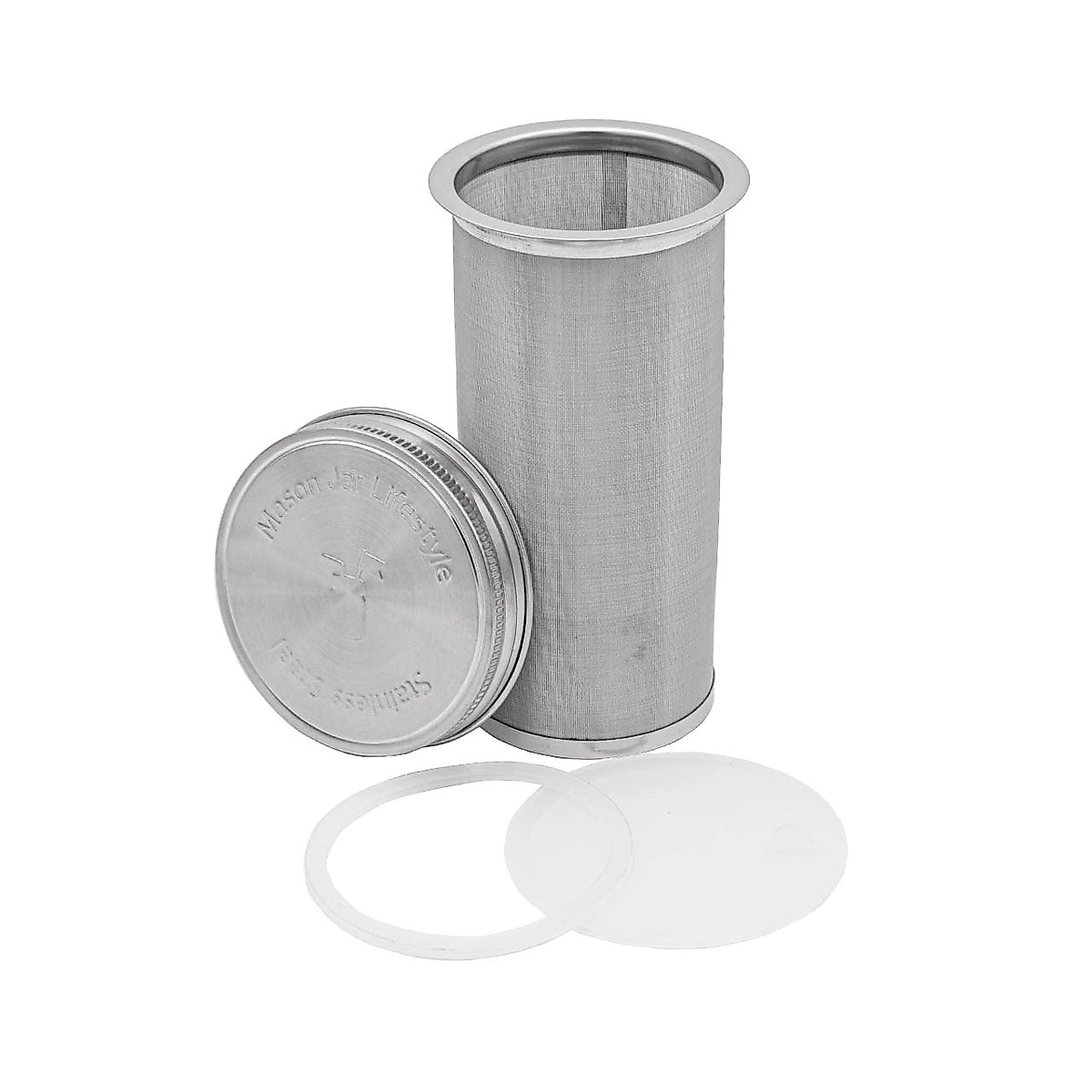32oz Quart Cold Brew Coffee and Tea Maker Stainless Steel Filter for Mason Jars With Lid and 2 Silicone Seals (No Jar)