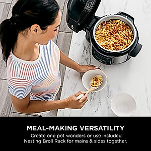 Ninja OS101 Foodi 9-in-1 Pressure Cooker and Air Fryer with Nesting Broil Rack, 5-Quart Capacity, and a Stainless Steel Finish (Renewed)