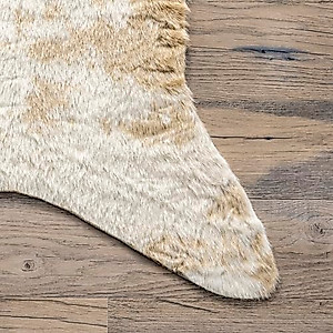 nuLOOM Marcia Machine Washable Faux Cowhide Area Rug, Shaped 5x7, Off-White