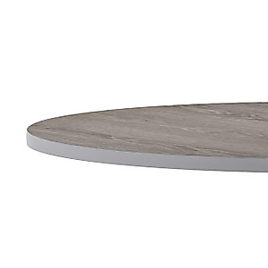 Flash Furniture 36" Round Table Reversible Laminate Top, White/Gray