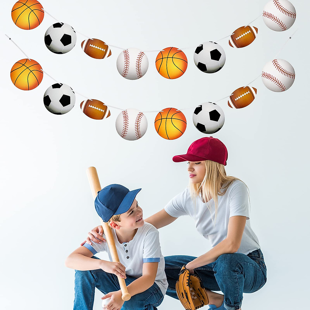 6 Pcs Sports Theme Banner Sports Garland Sports Birthday Party Decorations Sports Hanging Banners Bunting for Sport Party Supplies