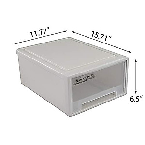 Rinboat 17.8 Quart Stacking Storage Drawer Unit Front Box, 1 Pack