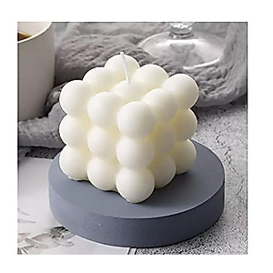 Euforik Bubble Candle Home Decoration White Bubble Candle Handmade Cube for Bedroom Bathroom Decorations Soy Candles