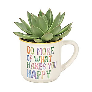 Enesco Our Name is Mud Do What Makes You Happy Camper Coffee Mug, 16 Ounce, Multicolor