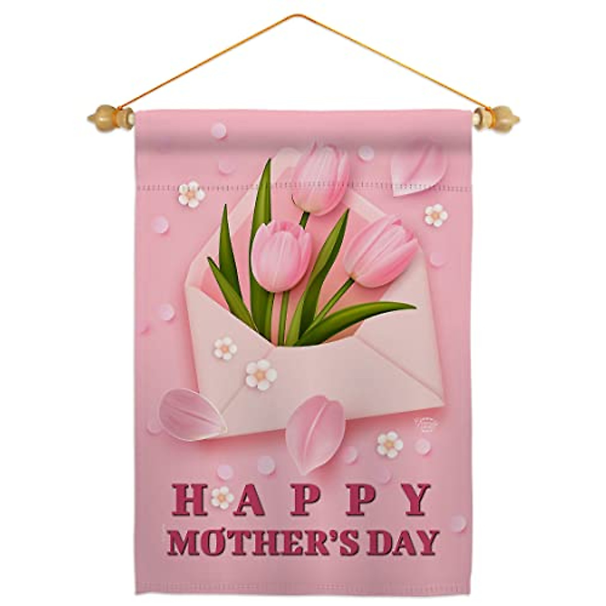 Ornament Collection Mommy Day Mail Garden Flag Set Wood Dowel Family Mother Mom Mama Grandma Love Flowers Parent Sibling Relatives Grandparent House Banner Small Yard Gift Double-Sided, Made in USA