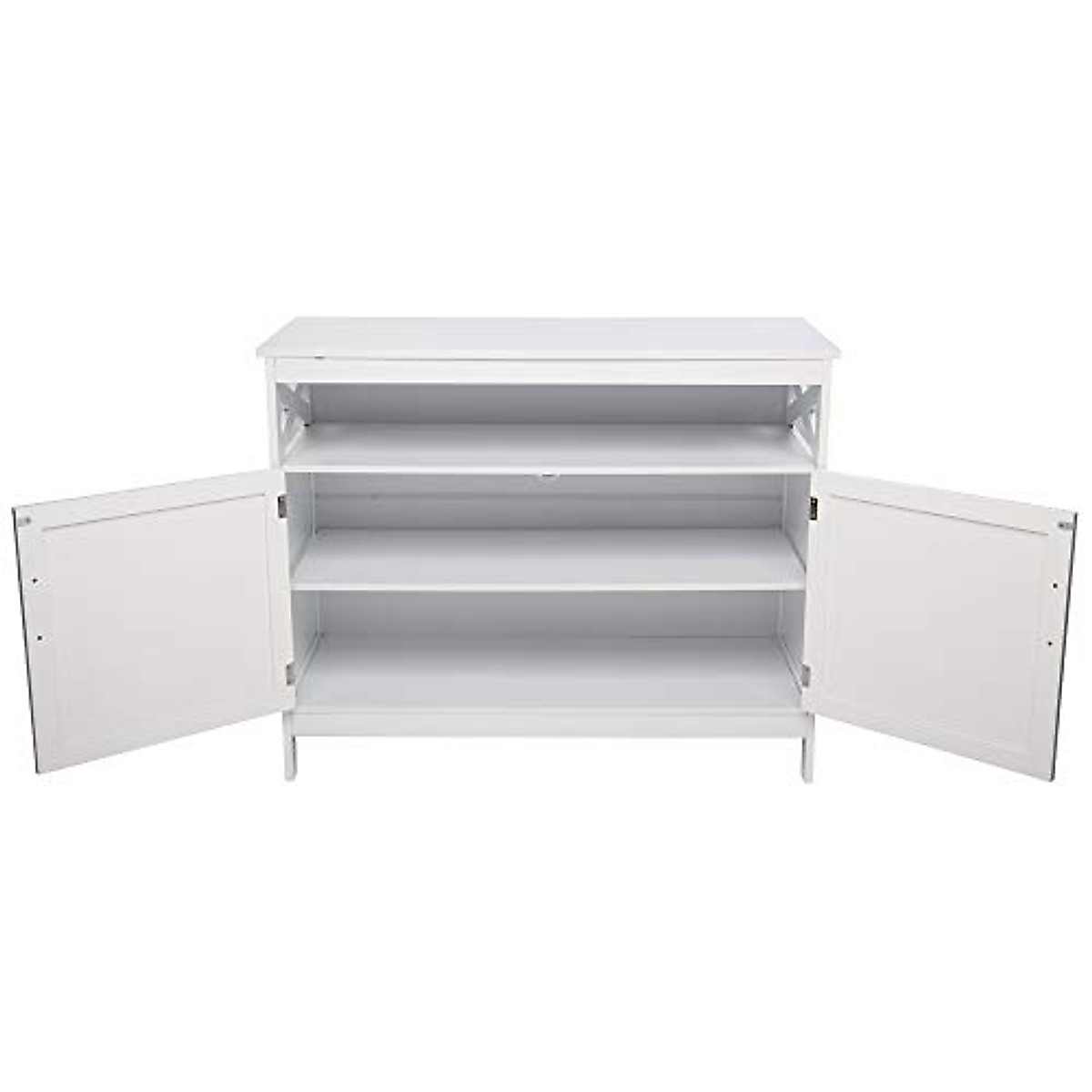 Ynredee Storage Cabinet with Double Doors,Bathroom Floor Storage Cabinet,Accent Cabinet,Wooden Buffet Sideboards,Freestanding Cupboard Cabinet Storage Organizer for Kitchen,Living Room,Bathroom (A)