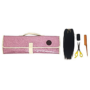 Portable Hair Extension Holder- Hair Extension Storage Case- All-in-One Storage Bag for Organizing Your Clip-In, Tape-In, Hair extensions, Weaves, Bundles, Hair Accessories, Human & Synthetic Hair