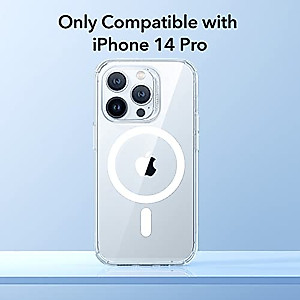 ESR HaloLock Vegan Leather Wallet Stand Krystec Clear Case with HaloLock Compatible with iPhone 14 Pro Case, Compatible with MagSafe, Ultra-Yellowing Resistant, Military-Grade Protection