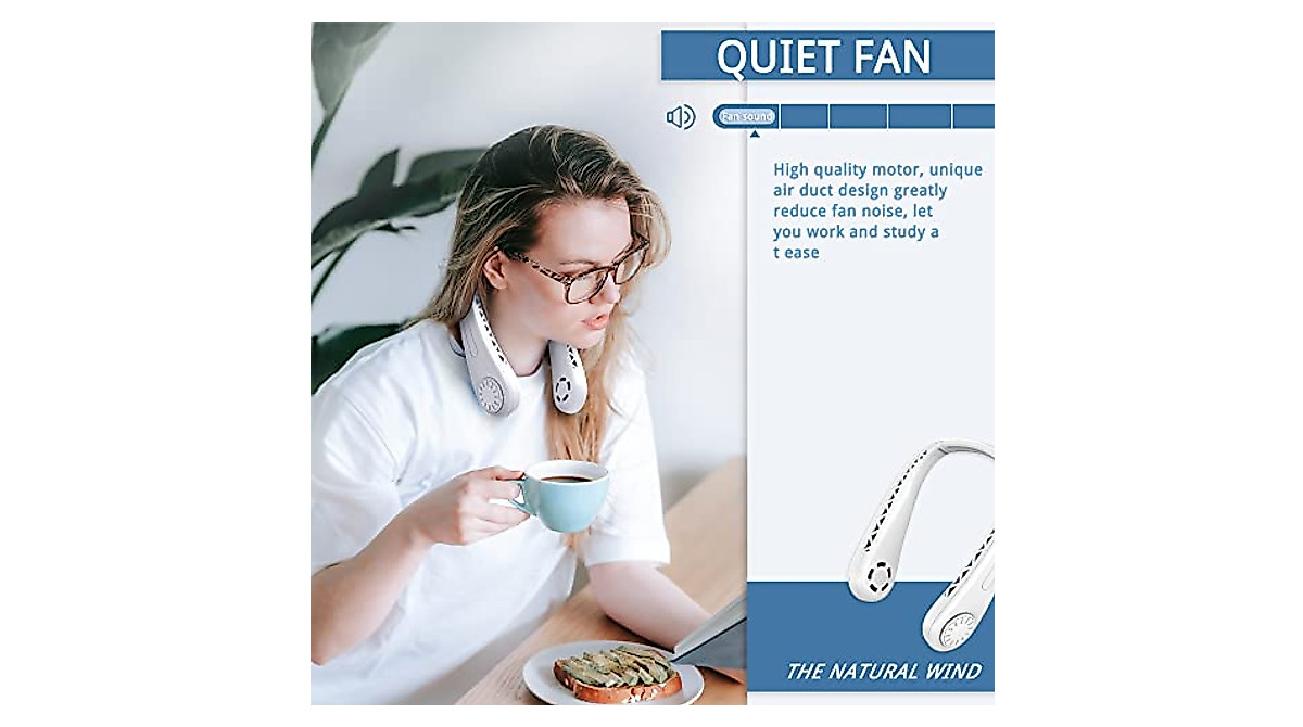 Peiyuu Portable Neck Fan - Hands-Free, Quiet Cooling