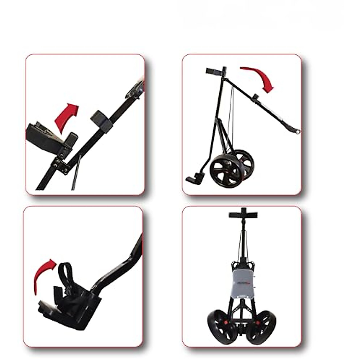 Jef World Of Golf Deluxe Steel Golf Cart, Black